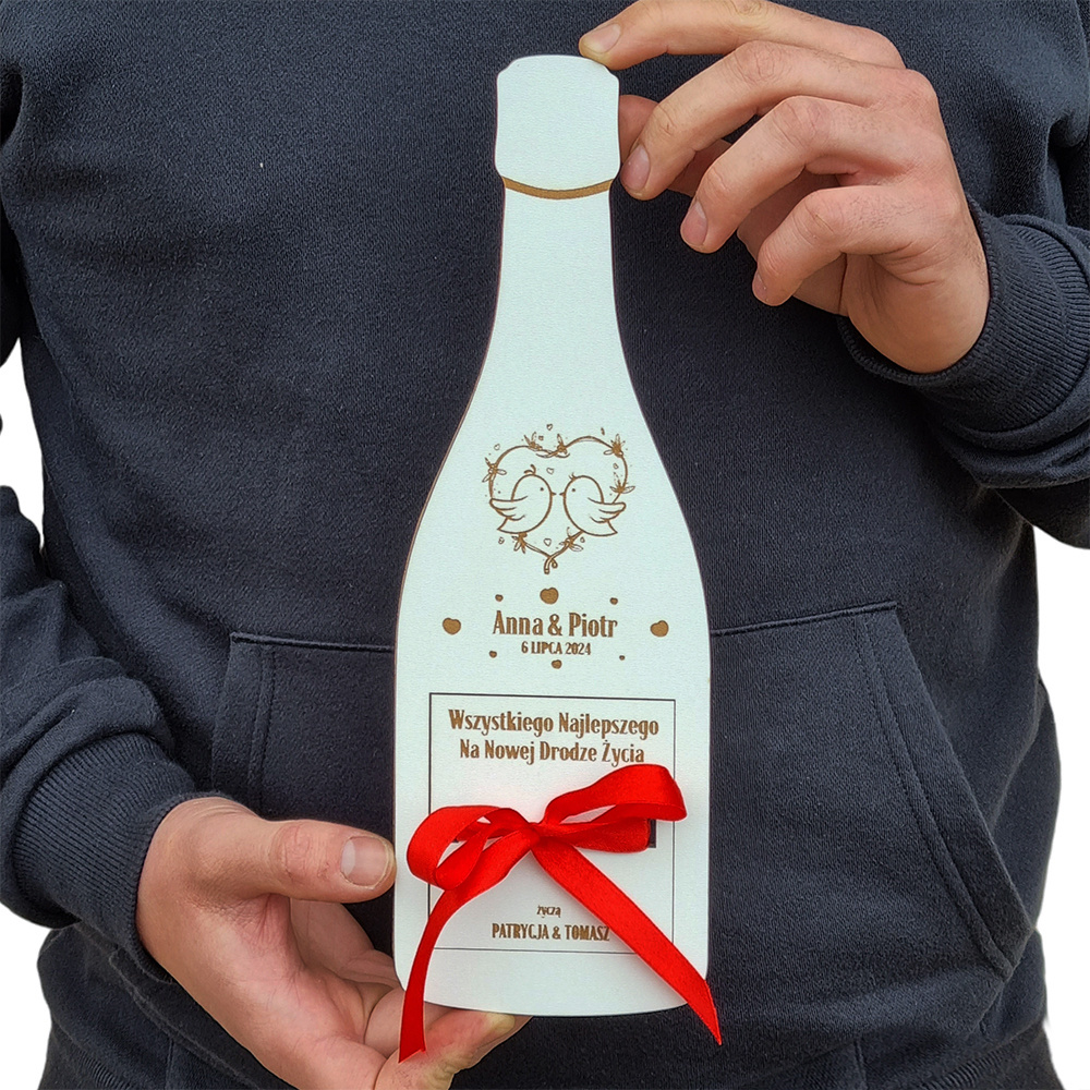 Pudełko na Pieniądze na Ślub w kształcie butelki - prezent dla Młodej Pary - Sklep Internetowy z ...